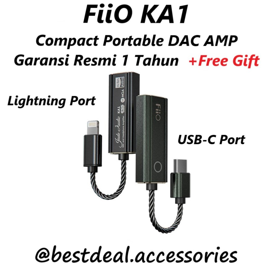 Jual FiiO KA1 DAC Amplifier Dongle USB-C Lightning to 3.5MM Headphone ...
