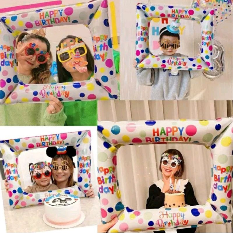 Jual Balon foil frame foto happy birthday | balon foil happy birthday ...