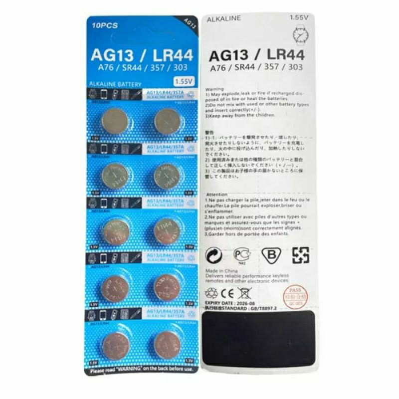Jual Baterai AG13 LR44 A76 SR44, LR 41 Battery Jam Remote Pen Harga Satuan | Shopee Indonesia