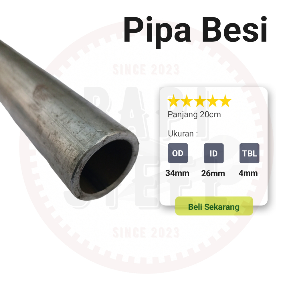Jual pipa besi OD 34mm ID 26mm tebal 4mm | Shopee Indonesia