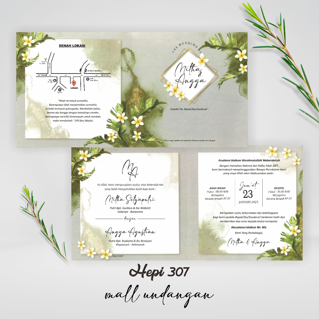 Jual CETAK UNDANGAN PERNIKAHAN BLANKO HEPI - UNDANGAN NIKAH SIMPLE ...