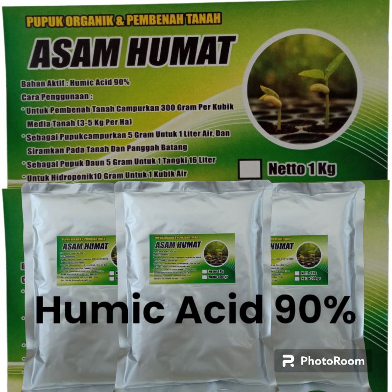 Jual Asam humat / humic acid 90% pupuk organik pembenah tanah isi 500gram | Shopee Indonesia