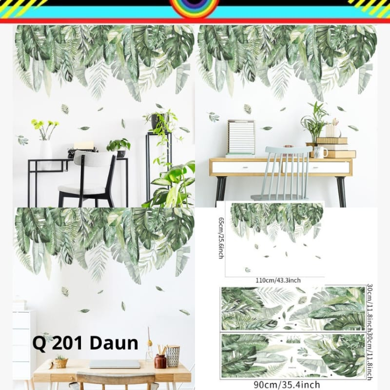 Jual WALLSTICKER WALL STICKER STIKER DINDING TEMBOK MOTIF GAMBAR DAUN PISANG SALUR SULUR ...