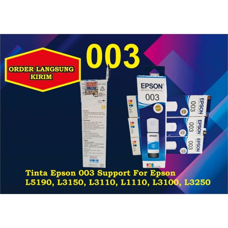 Jual TINTA EPSON 003 CYAN ( BIRU ) | Shopee Indonesia