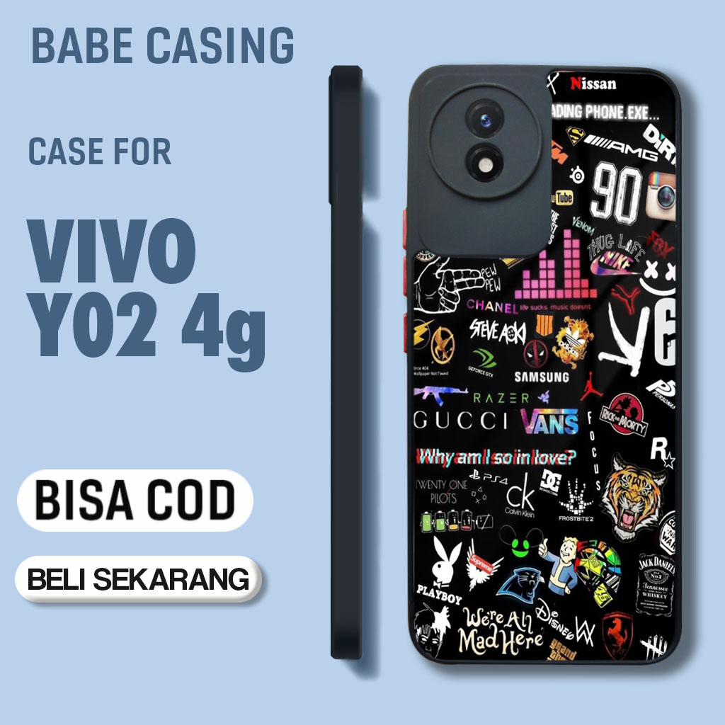 Jual case vivo Y02 4g terbaru motif aesthetic black hitam cowok keren ...