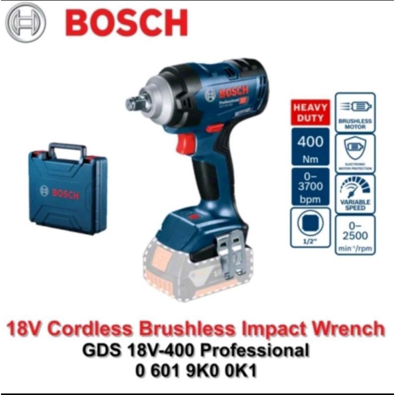 Jual Mesin Cordless Impact Wrench 1 2 Bosch Gds 18v 400 Brushless
