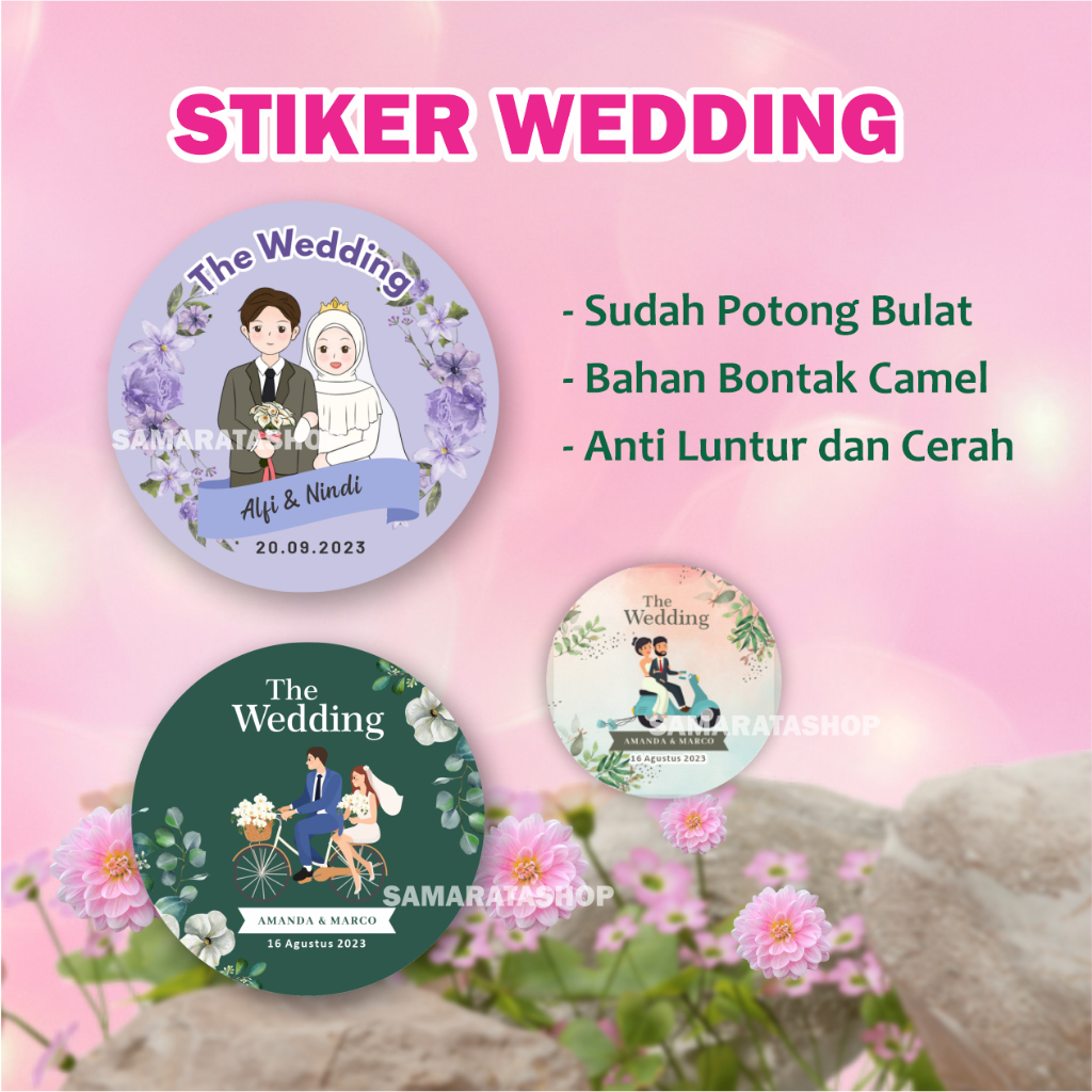 Jual Stiker Wedding Stiker Souvenir Pernikahan Custom Bulat | Shopee ...
