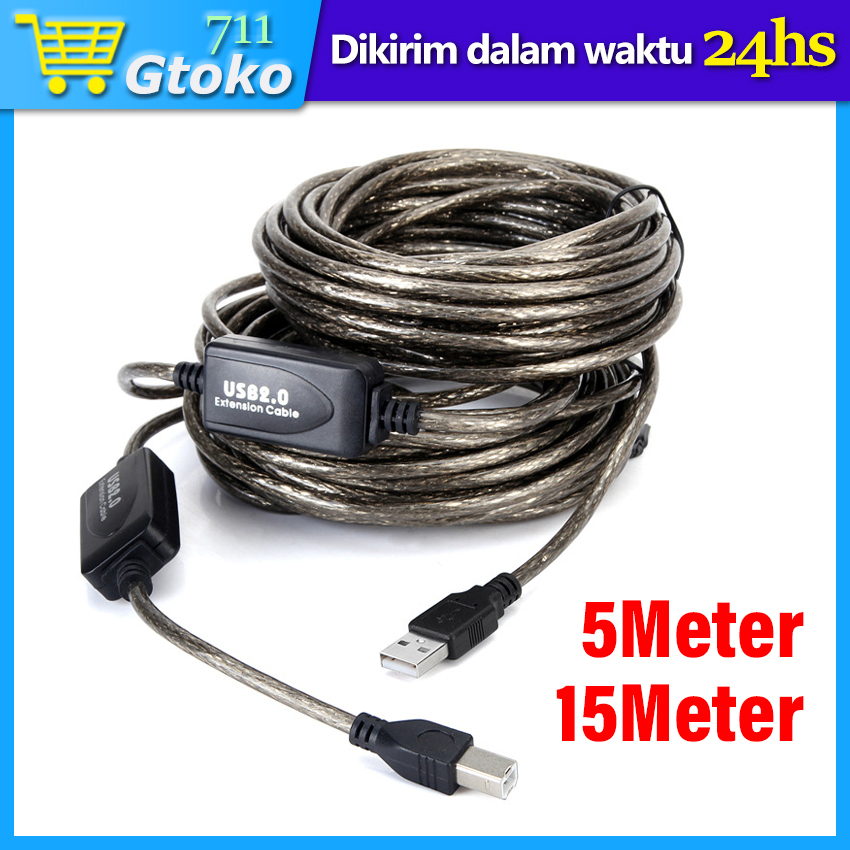 Jual Kabel USB 2.0 Extender Aktif Extension Active With Chipset Male to ...