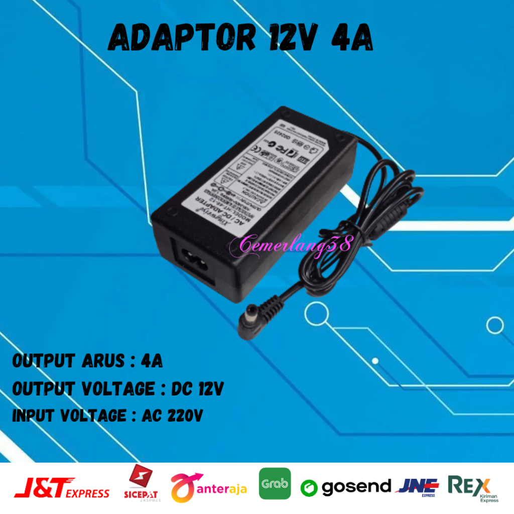 Jual AC - DC Adaptor 12V 4A Switching Adapter Transformer 12 V 4 A ...