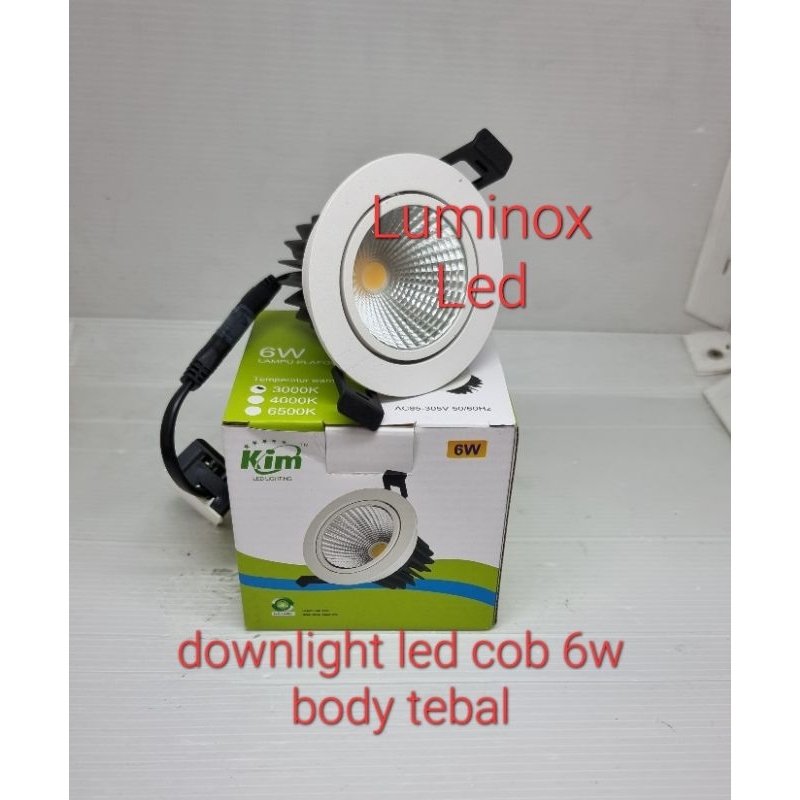Jual downlight led kim 6w 6watt / spotlight plafon cob KIM 6 watt 3000k ...