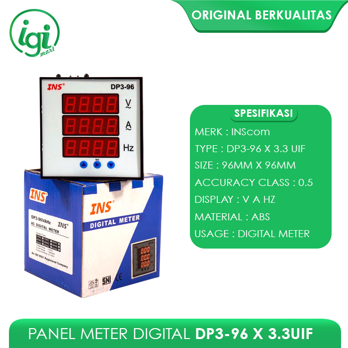 Jual PANEL METER DIGITAL / VOLT AMPER HZ DIGITAL 96X96 3.3UIF V A HZ | Shopee Indonesia