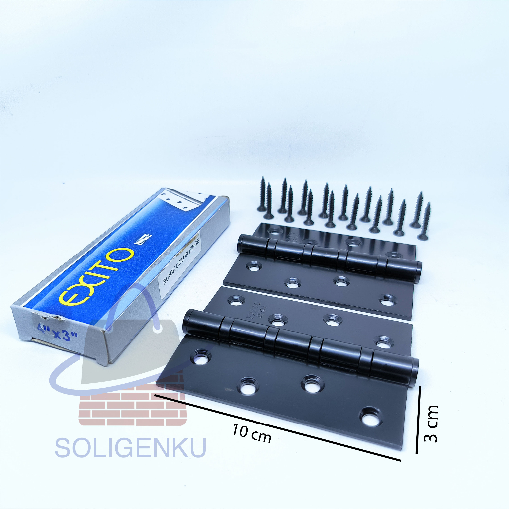 Jual Engsel Pintu Rumah Hitam Doff 4 Inci EXITO / Door Hinges Black ...