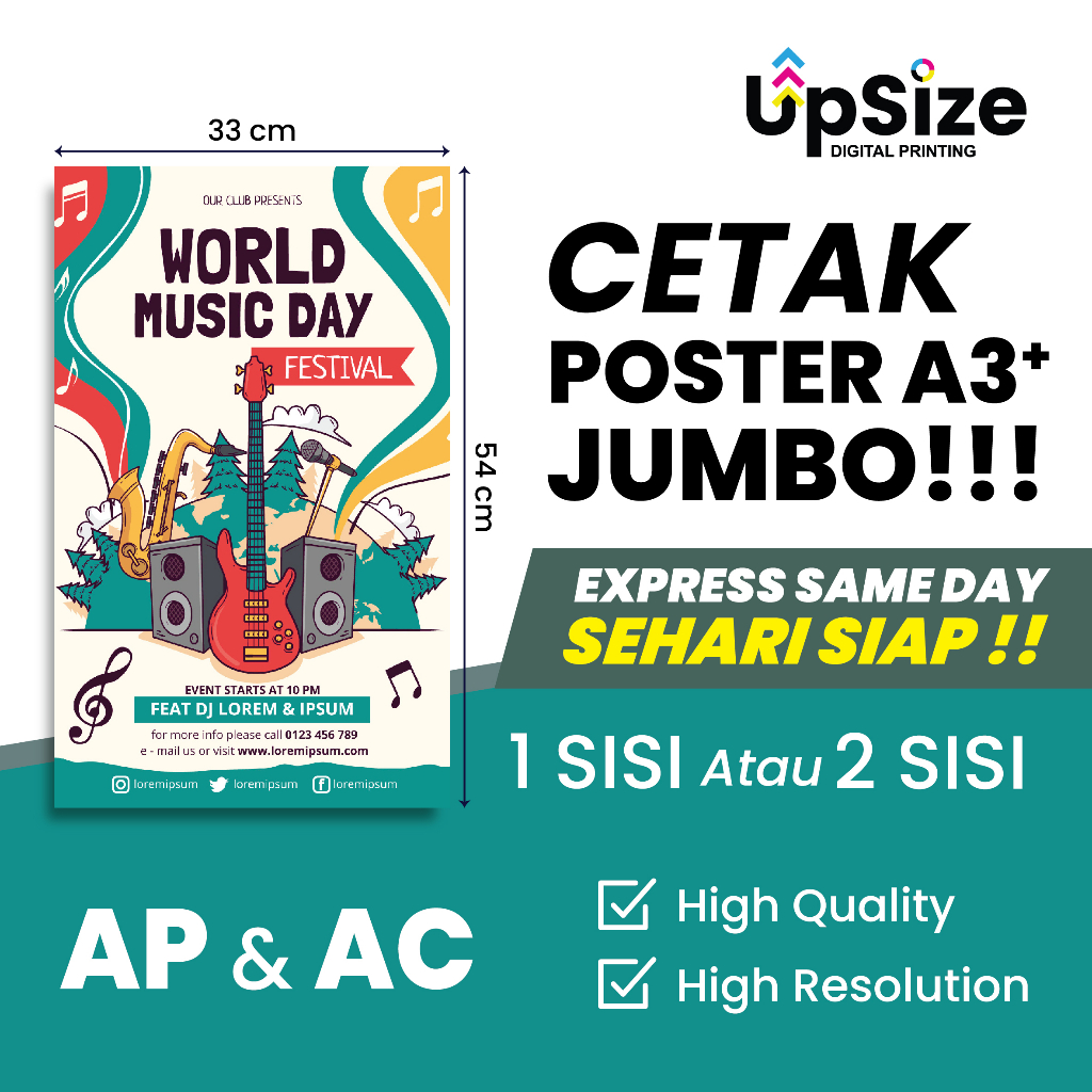 Jual POSTER A3+ JUMBO Uk 54 x 33 Cm - EXPRESS & MURAH BISA 1 HARI SIAP ...