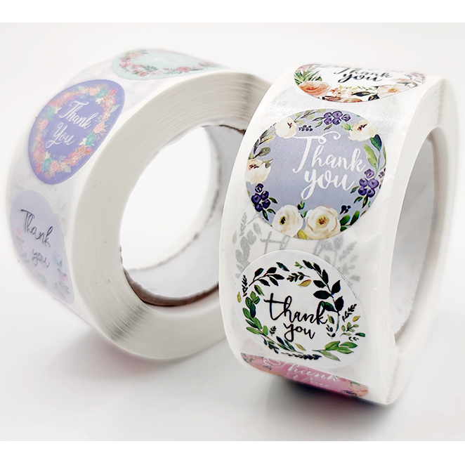 Jual 1 Roll 500 Pcs Stiker Terima Kasih Stiker Thank You Bulat Ucapan ...