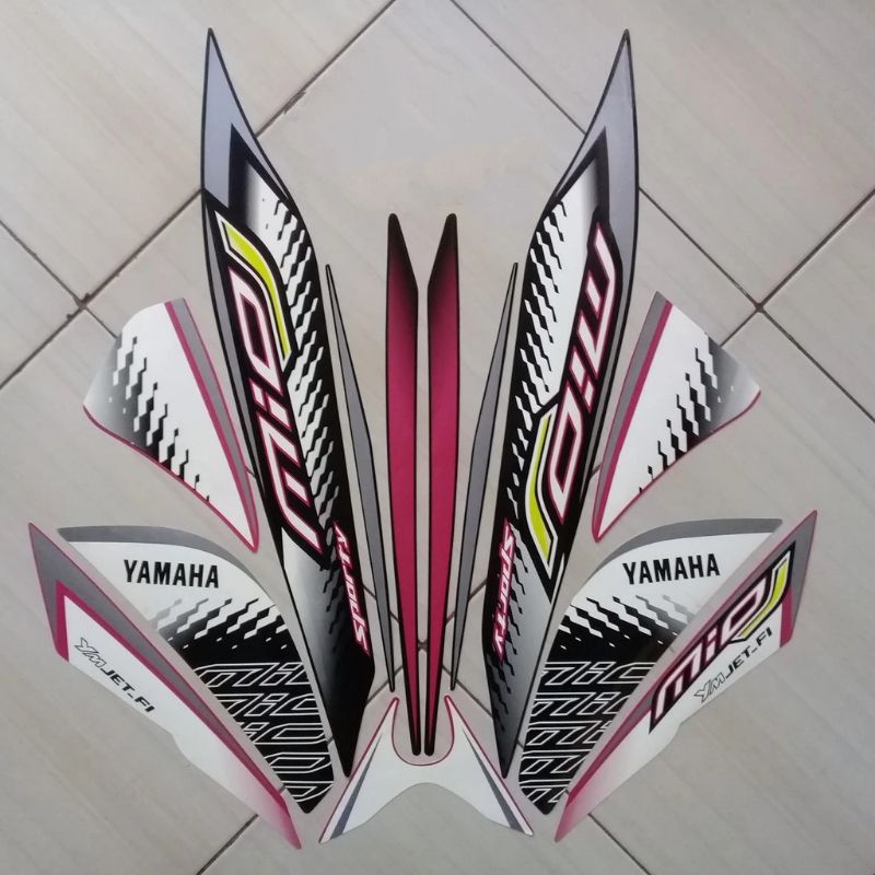 Jual Stiker Striping Motor Mio J Sporty 2013 2014 Pink Sticker Lis Body ...