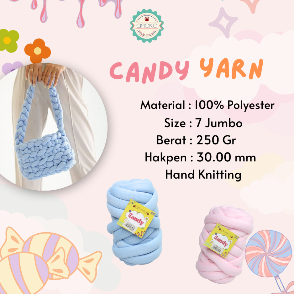 Jual KATALOG - Benang Rajut Candy / Chunky Yarn | Shopee Indonesia
