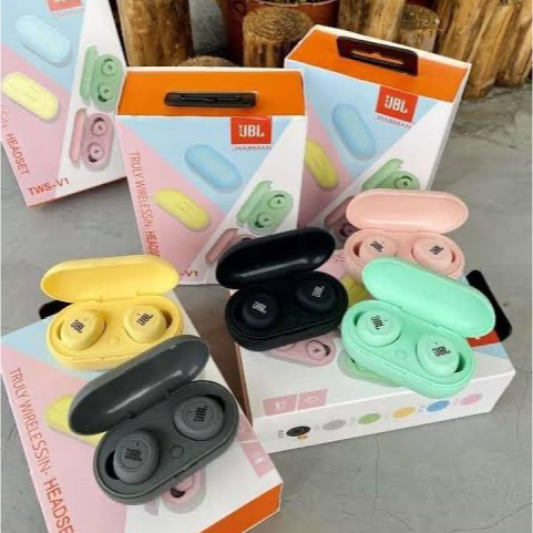 Jual Tws Headset Bluetooth JBL TWS V1 Earphone Handsfree Stereo ...