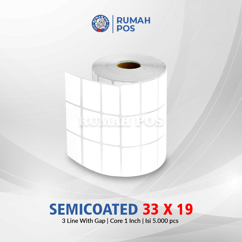 Jual Kertas Stiker SEMICOATED 33 x 19 Cetak Label Barcode 33x19 isi ...
