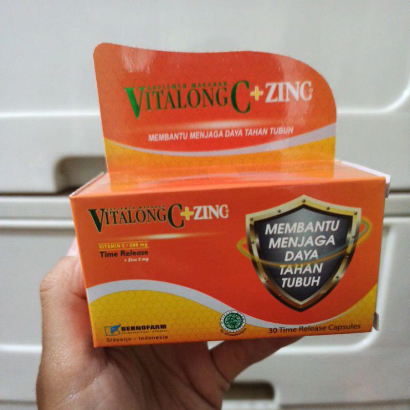 Jual Vitalong C + Zinc plus Zinc botol 30 kapsul Vitamin C suplemen ...