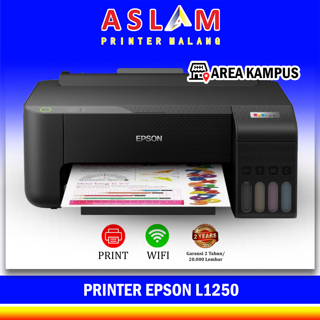 Jual Printer Epson EcoTank L1250 adalah single printer, penyempurna dari L1110 L1210 Wireless ...