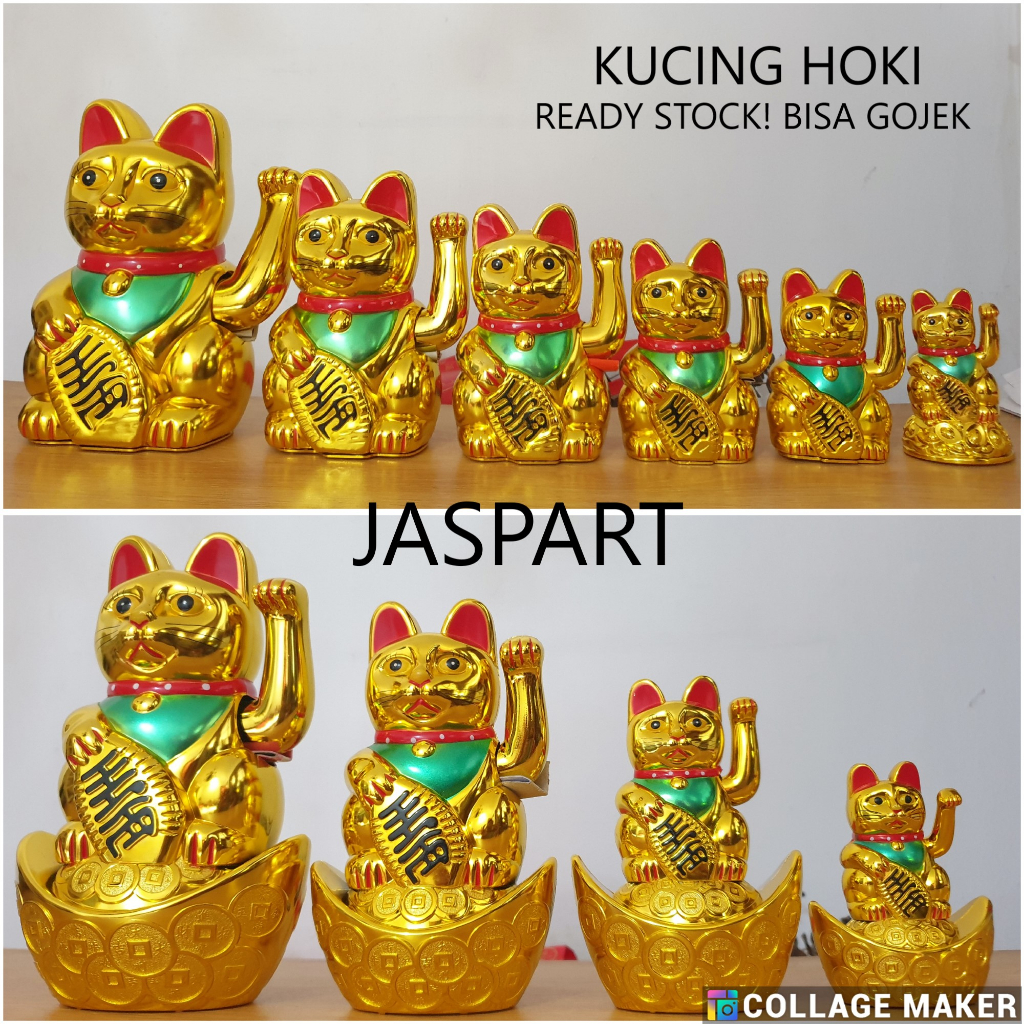 Jual Patung Boneka Kucing Hoki Lucky Cat Yuan Bao Maneki Neko Qian Uang ...