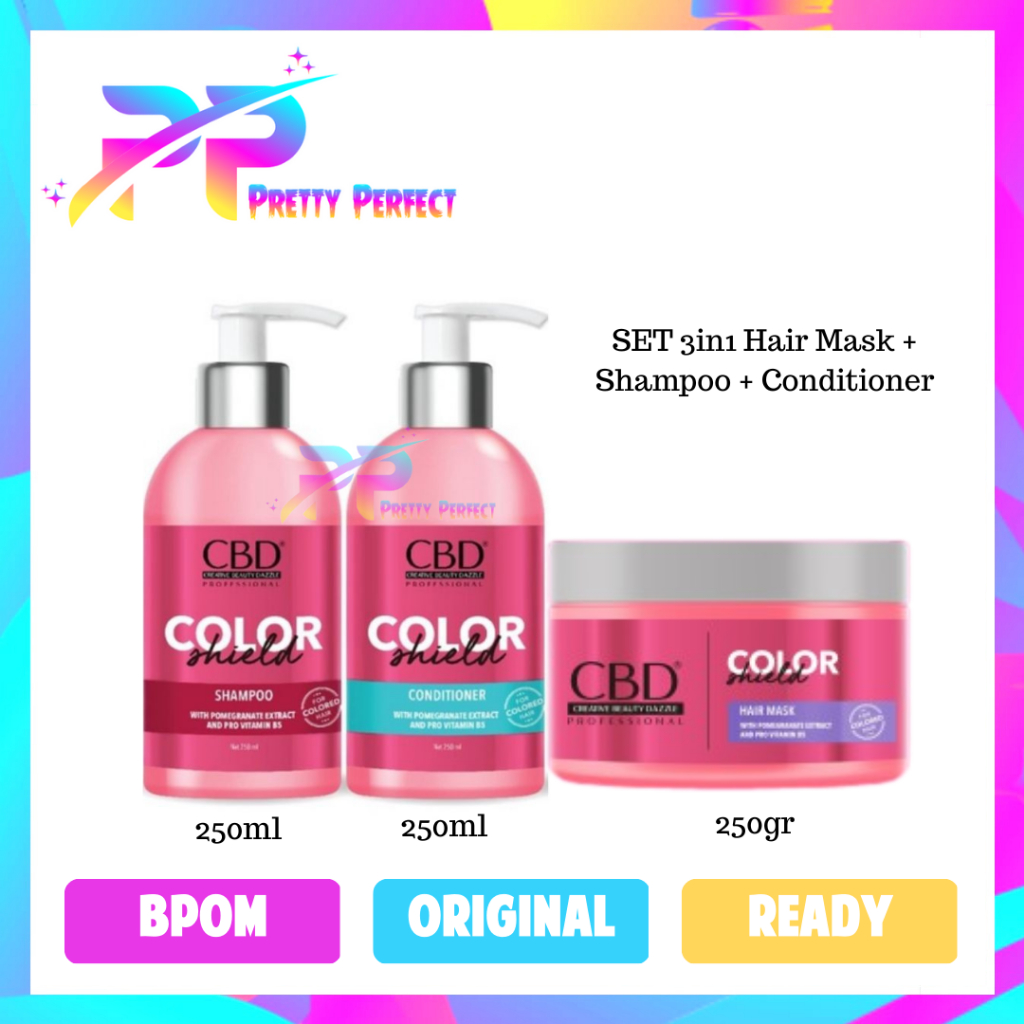 Jual CBD Color Shield Paket 3 in 1 Hair Mask + Shampoo + Conditioner ...