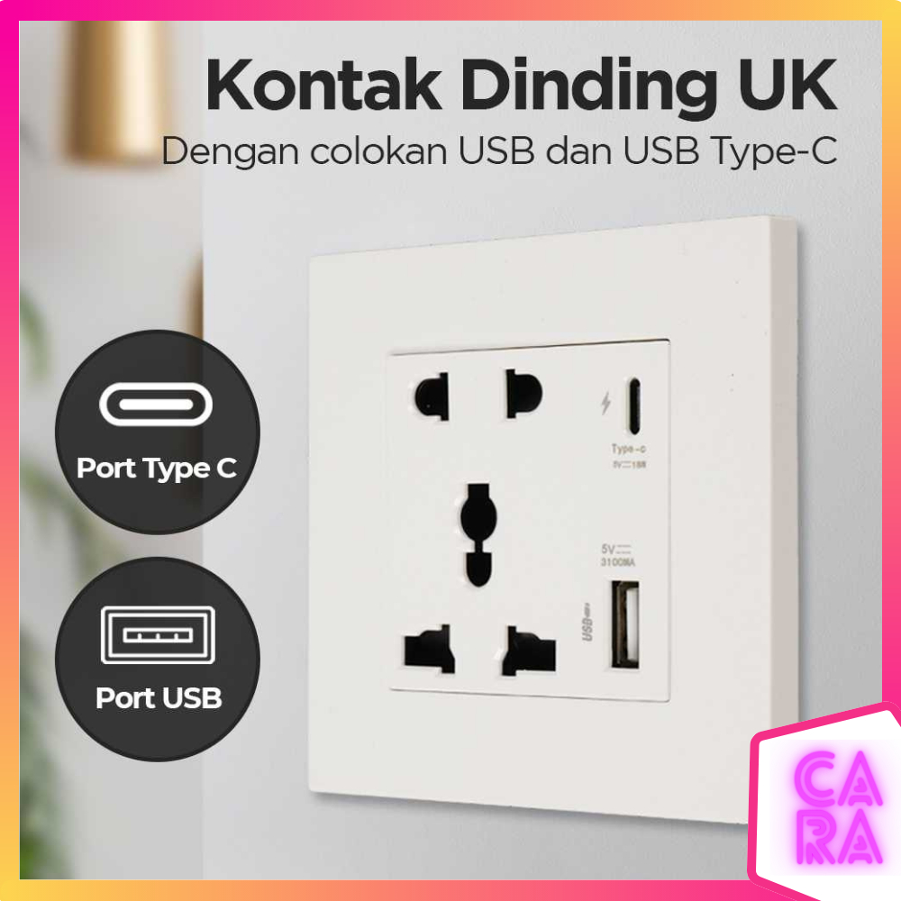 Jual Stop Kontak Dinding Port USB Type-C Socket | Shopee Indonesia