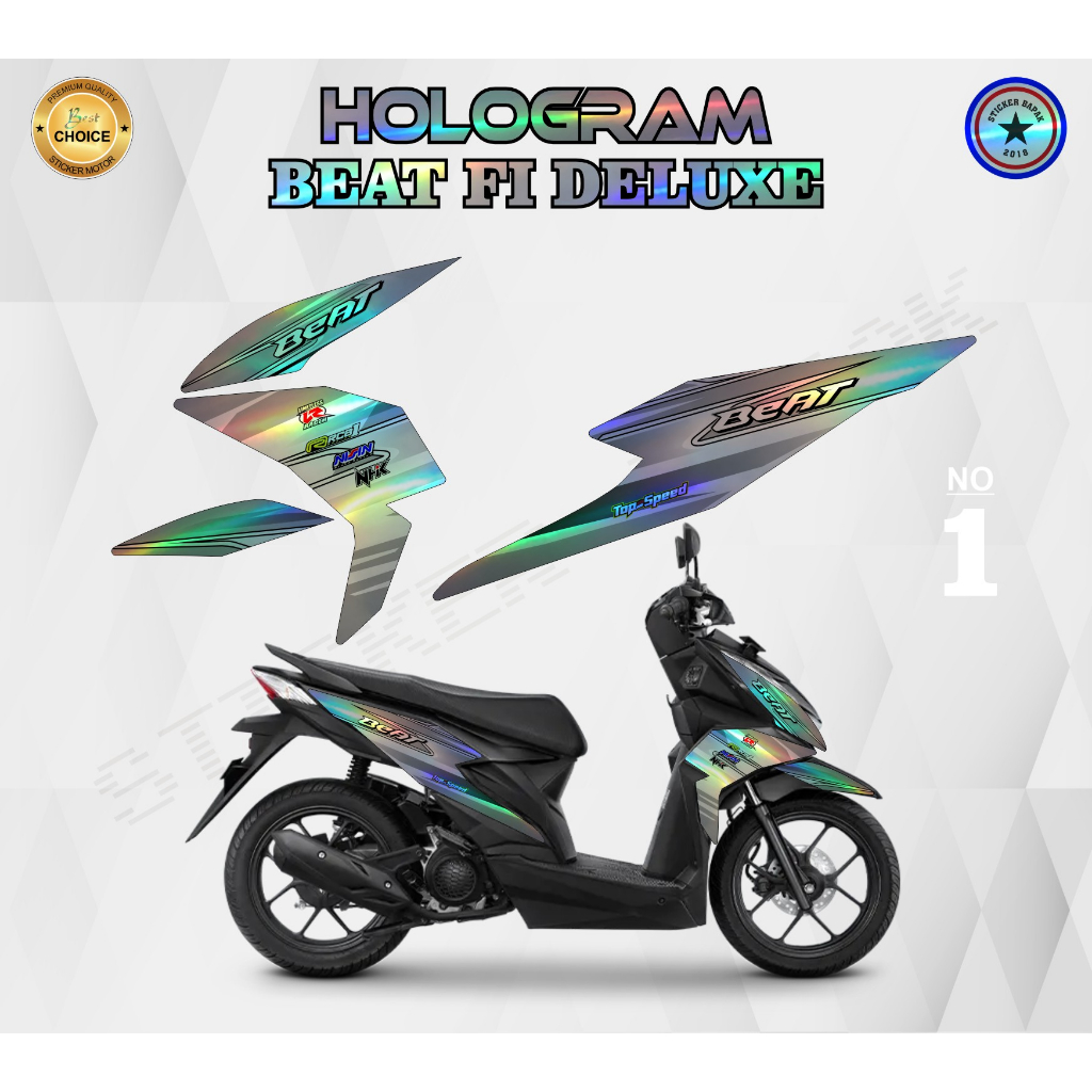 Jual Sticker Hologram striping list Motor Honda Beat Deluxe Grafis Race ...