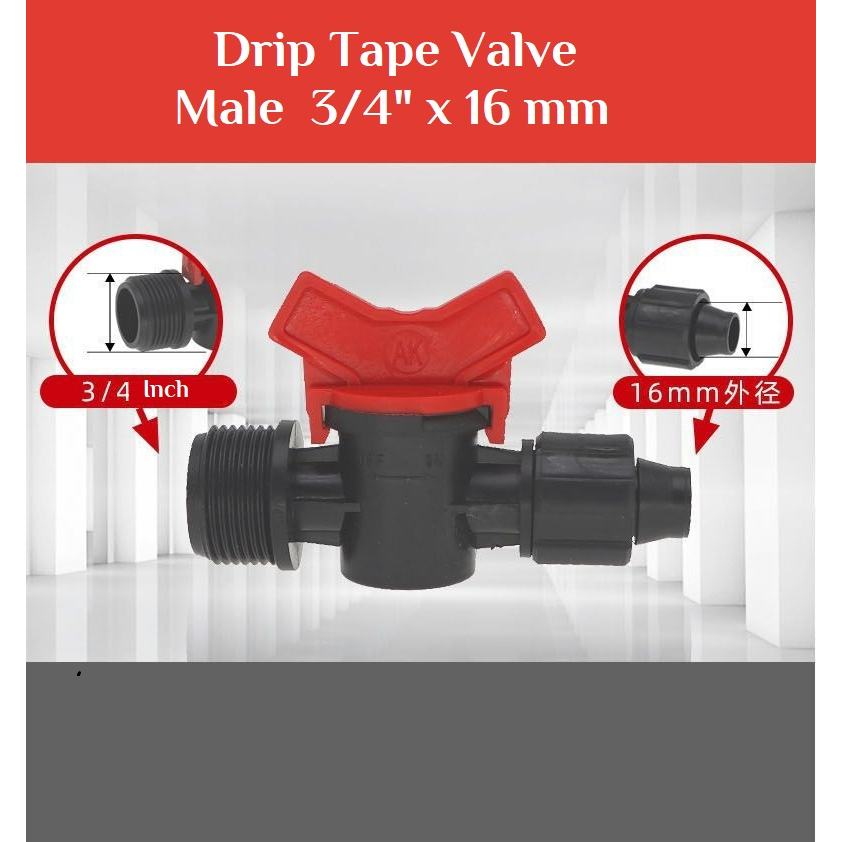 Jual Drip Tape valve male 3/4 inch ke lock 16mm | Shopee Indonesia