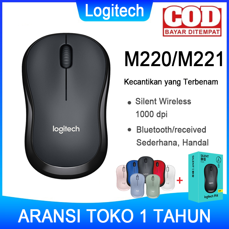 Jual Logitech M220/M221 Mouse Wireless Silent Click ARANSI TOKO 1 TAHUN | Shopee Indonesia