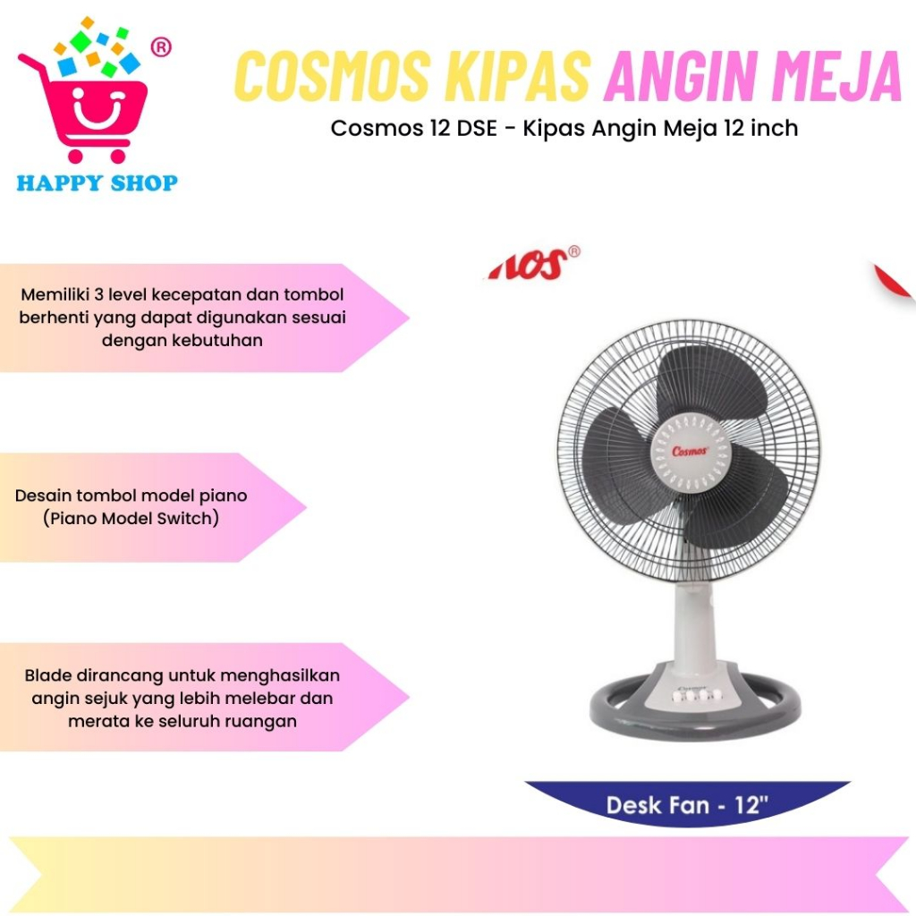 Jual Cosmos Kipas Angin Meja 12 inch - 12 DSE Twino | Shopee Indonesia