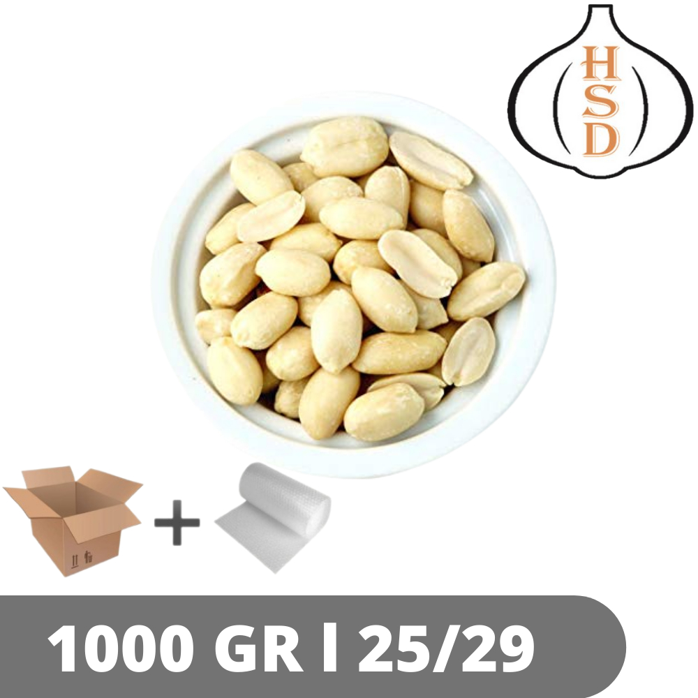 Jual HSD Kacang Tanah Kupas Impor Blanched Peanuts 25/29 1 Kg | Shopee ...