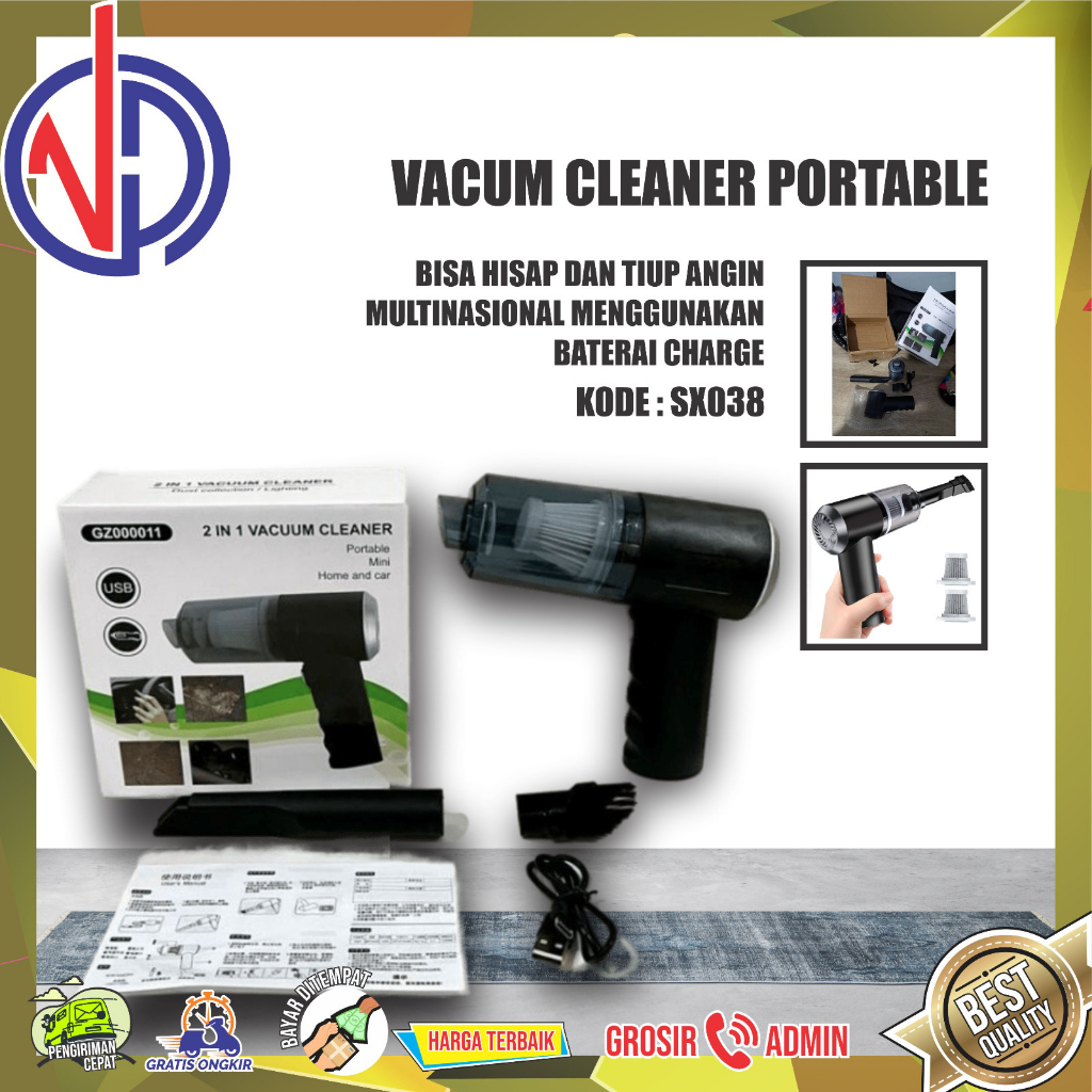 Jual VACUUM CLEANER PORTABLE CHARGING VAKUM PENGHISAP DEBU RUMAH MOBIL ...