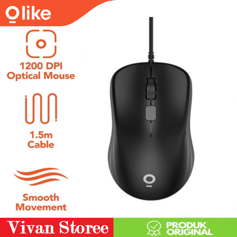 Jual Olike M1 Mouse Wired Laptop Komputer Office Mouse USB Kabel 1200 ...