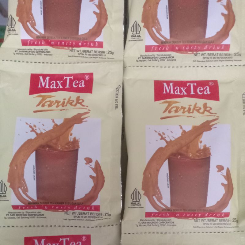 Jual Teh Tarik Max Tea Tarikk 1 Renceng Isi 10 Sachet x @25g | Shopee ...