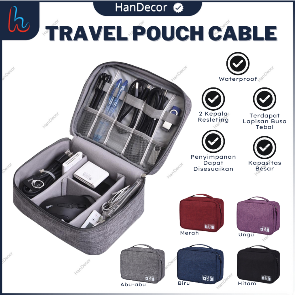 Jual TRAVEL POUCH CABLE GADGET ORGANIZER BAG | TAS TRAVEL KABEL ...