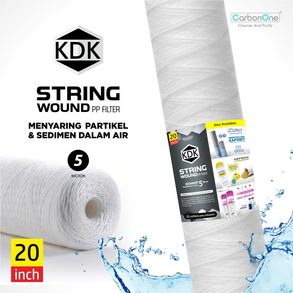 Jual KDK Cartridge filter string wound 20" - 5mc | Shopee Indonesia
