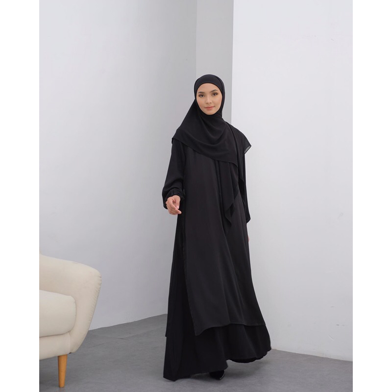 Jual Zafaoutfit Raya Dress Hitam Polos- Gamis Wanita Syar’i Elegan ...