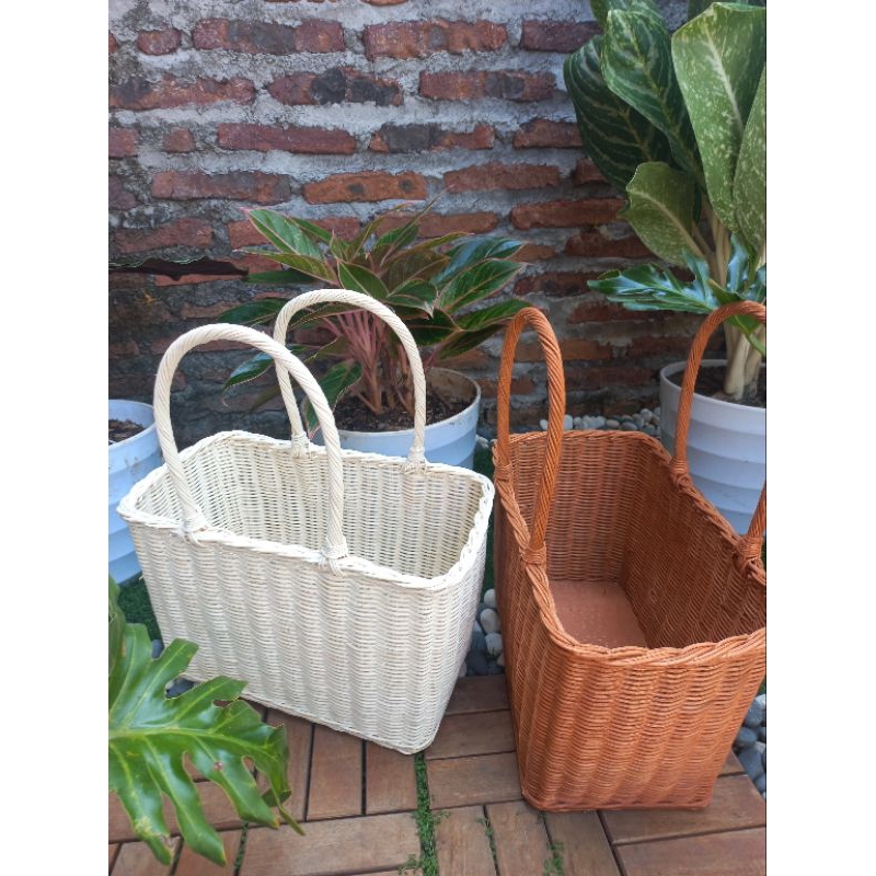 Jual keranjang tas kotak dari rotan | Shopee Indonesia