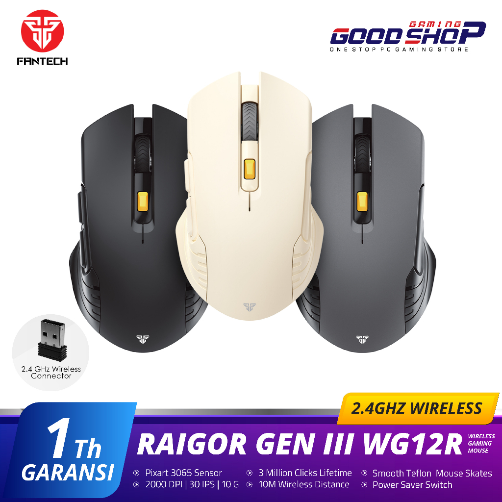 Jual Fantech RAIGOR Gen III WG12R Rechargeable Mouse Wireless Gaming WG12 | Shopee Indonesia
