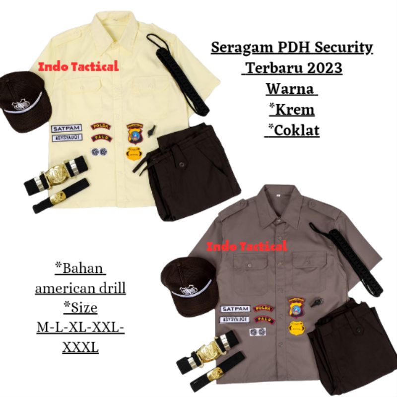 Jual BAJU SERAGAM PDH SATPAM PDH SECURITY CREAM, COKLAT SERAGAM CREAM ...