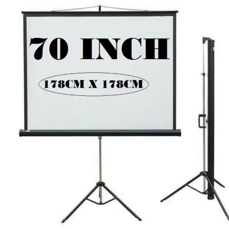 Jual Screen Projector Tripod Layar Proyektor Kaki Ukuran 178cm x 178cm ...