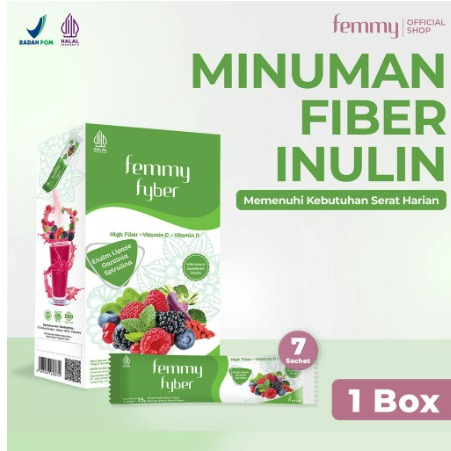 Jual Femmy Fyber 1 box isi 7 sachet high Fiber Vitamin C Vitamin D ...