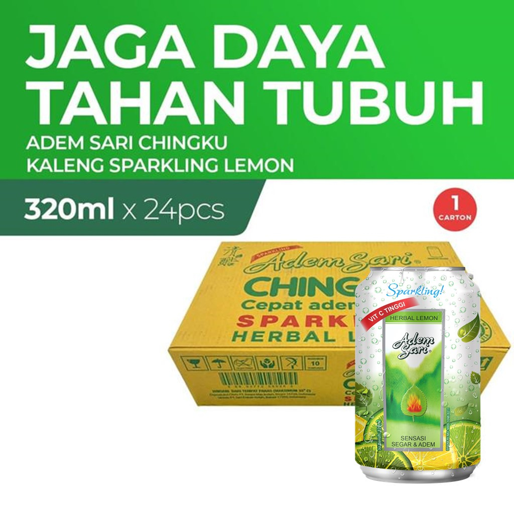 Jual Adem Sari Ching Ku Sparkling Lemon Karton (isi 24) | Shopee Indonesia