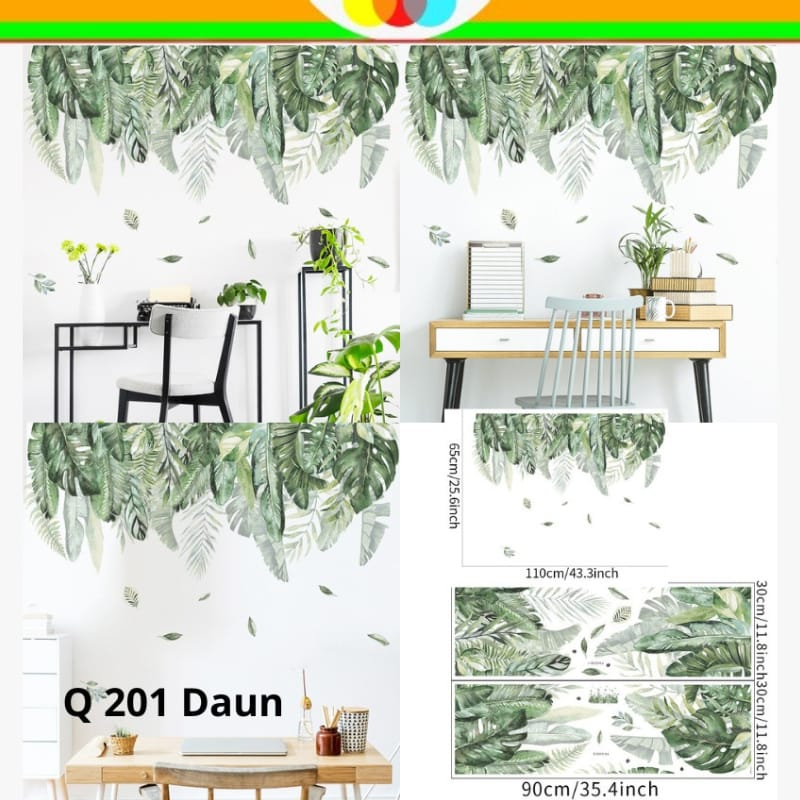 Jual WALLSTICKER WALL STICKER STIKER DINDING TEMBOK MOTIF GAMBAR DAUN PISANG SALUR SULUR ...