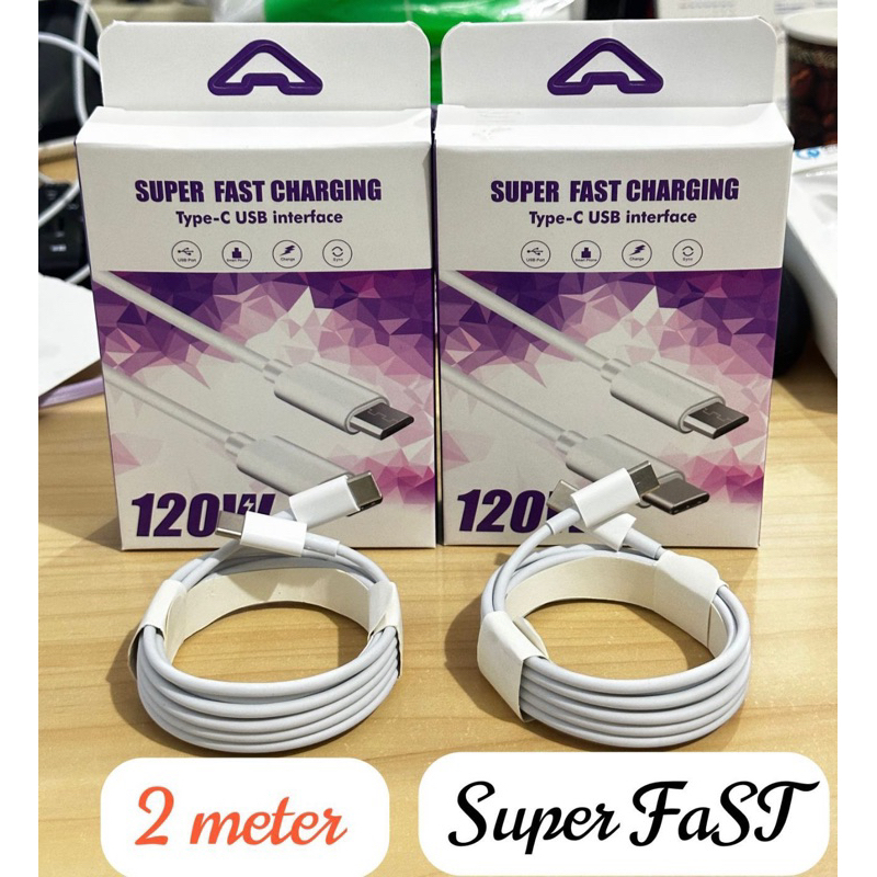Jual KABEL DATA CHARGER USB TYPE C TO C SUPER FAST CHARGING - PANJANG 2 ...
