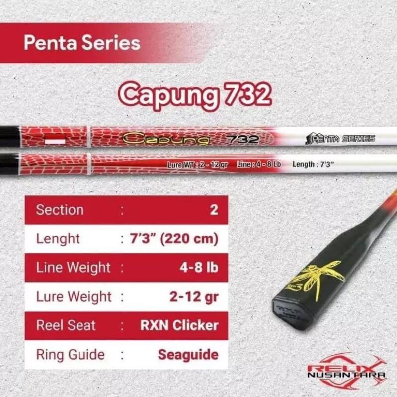 Jual Joran Capung 732 Penta Series Relix Nusantara Joran Casting ...