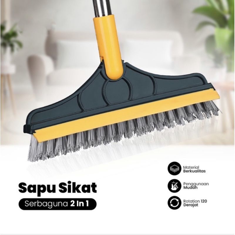 Jual Sikat Sapu Lantai 2in1 Sikat Kamar Mandi Wiper | Shopee Indonesia