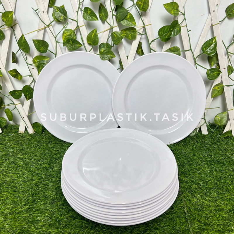 Jual [3 & 6 pcs] Piring Melamin VT Putih Polos | Piring Cantik Kuat ...