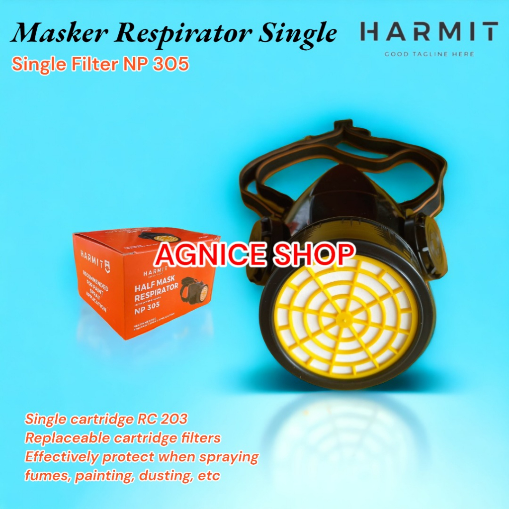 Jual Masker Respirator NP 305 Single Filter RC 203 Anti Asap HARMIT ...